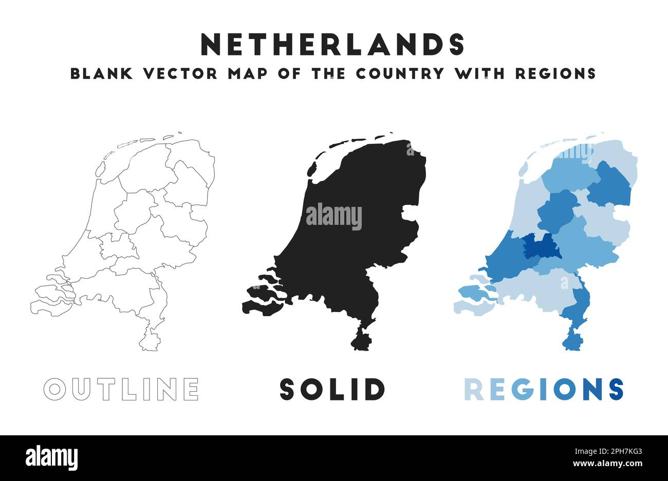 Netherlands map. Borders of the Netherlands for your infographic. Vector country shape. Vector ...