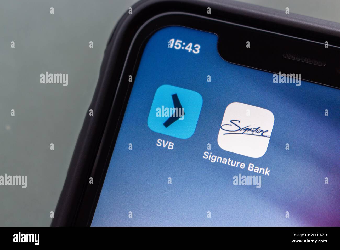 Vancouver, CANADA - Mar 20 2023 : Icons of a SVB (Silicon Valley Bank ...