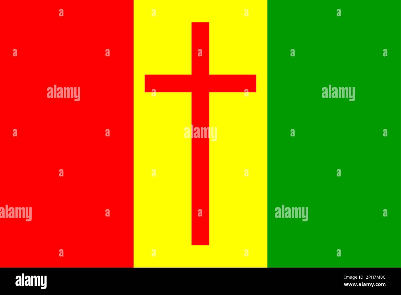 Top view of flag of Pakistan Christian Congress. no flagpole. Plane ...
