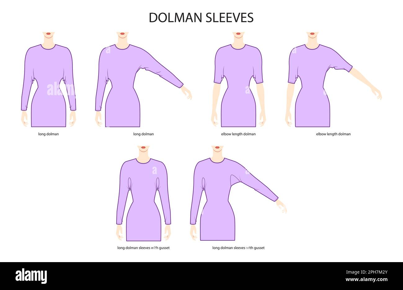 Set of Dolman sleeves Magyar clothes - long, elbow, with gusset length ...