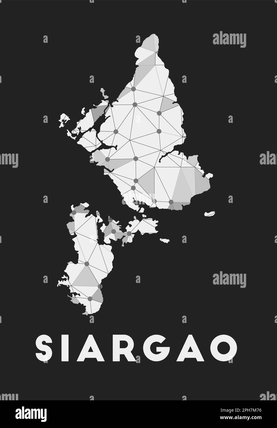 Siargao - communication network map of island. Siargao trendy geometric ...