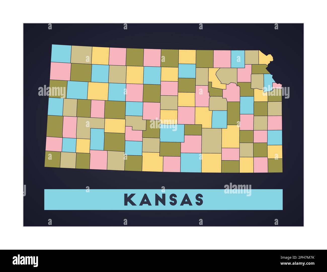 Map of kansas territory hi-res stock photography and images - Alamy