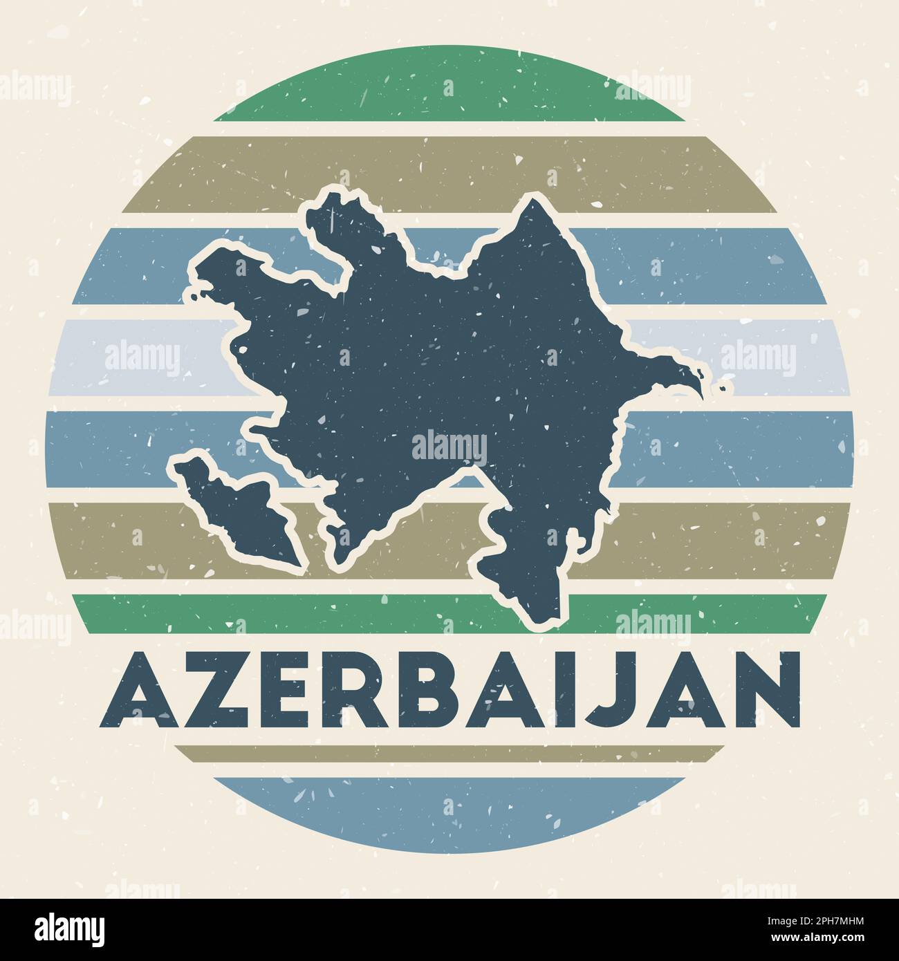 Azerbaijan logo. Sign with the map of the country and colored stripes ...