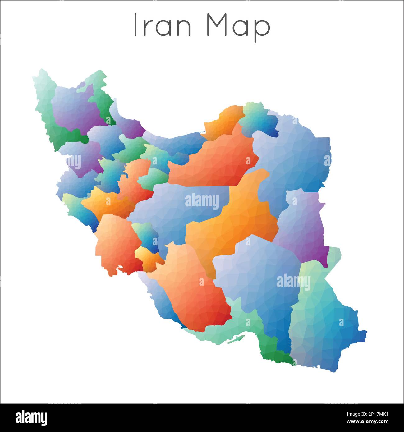 Low poly map of Iran. Iran geometric polygonal, mosaic style map Stock ...