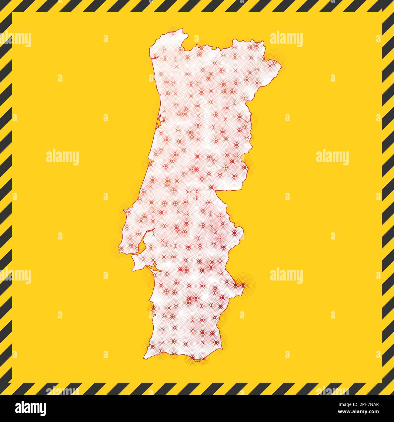 Portugal closed - virus danger sign. Lockdown country icon. Black ...