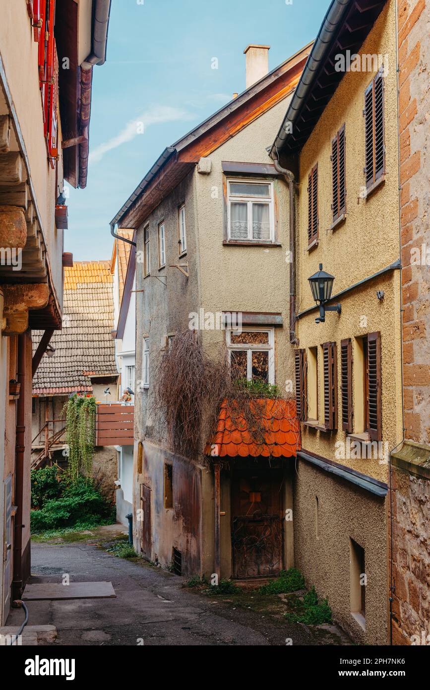 The Old Fachwerk houses in Germany. Scenic view of ancient medieval ...