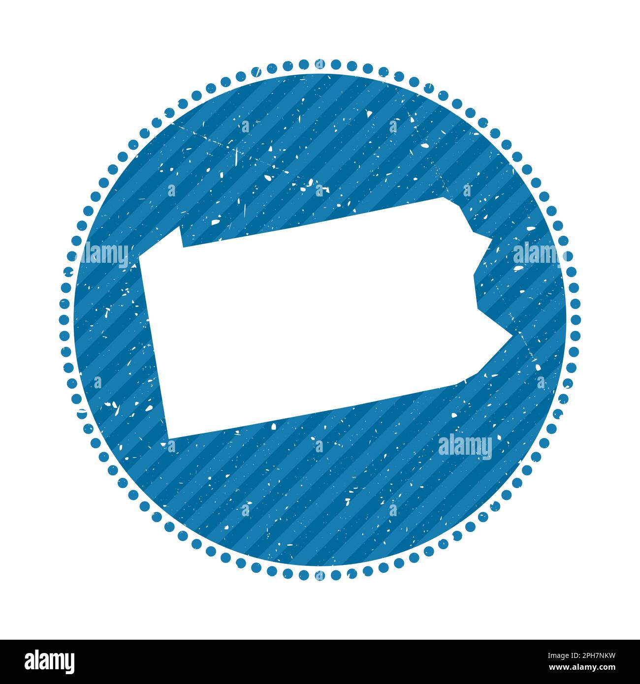 Pennsylvania striped retro travel sticker. Badge with map of US state ...