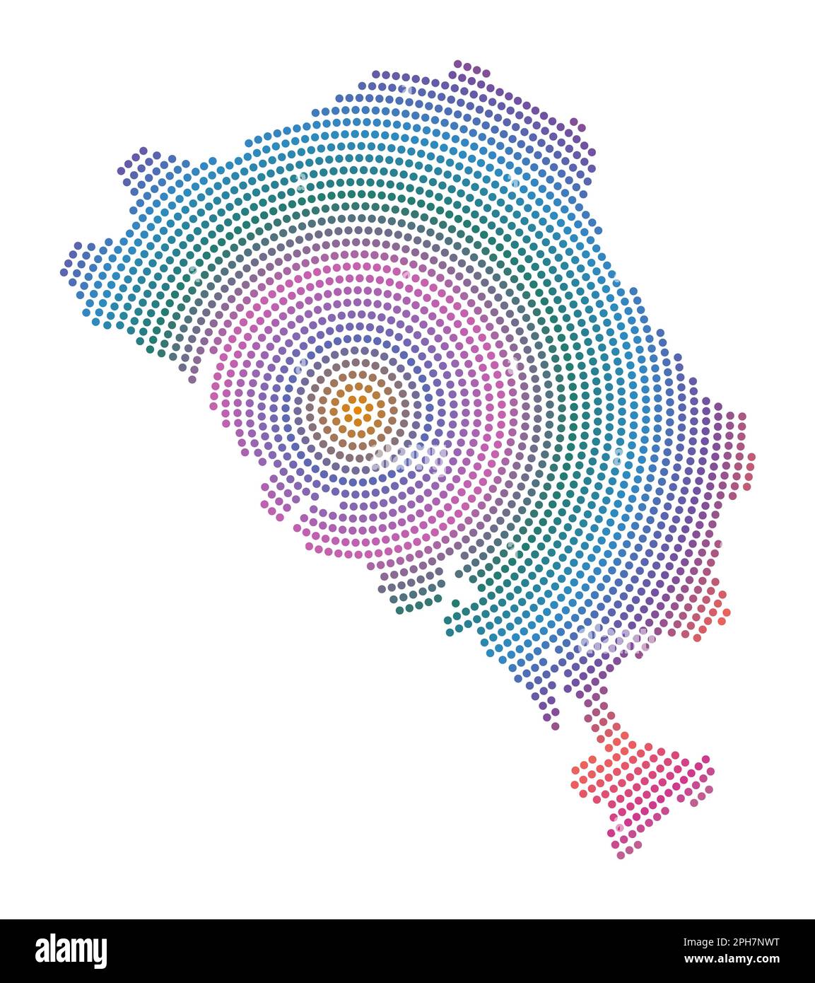 Colon Island dotted map. Digital style shape of Colon Island. Tech icon ...