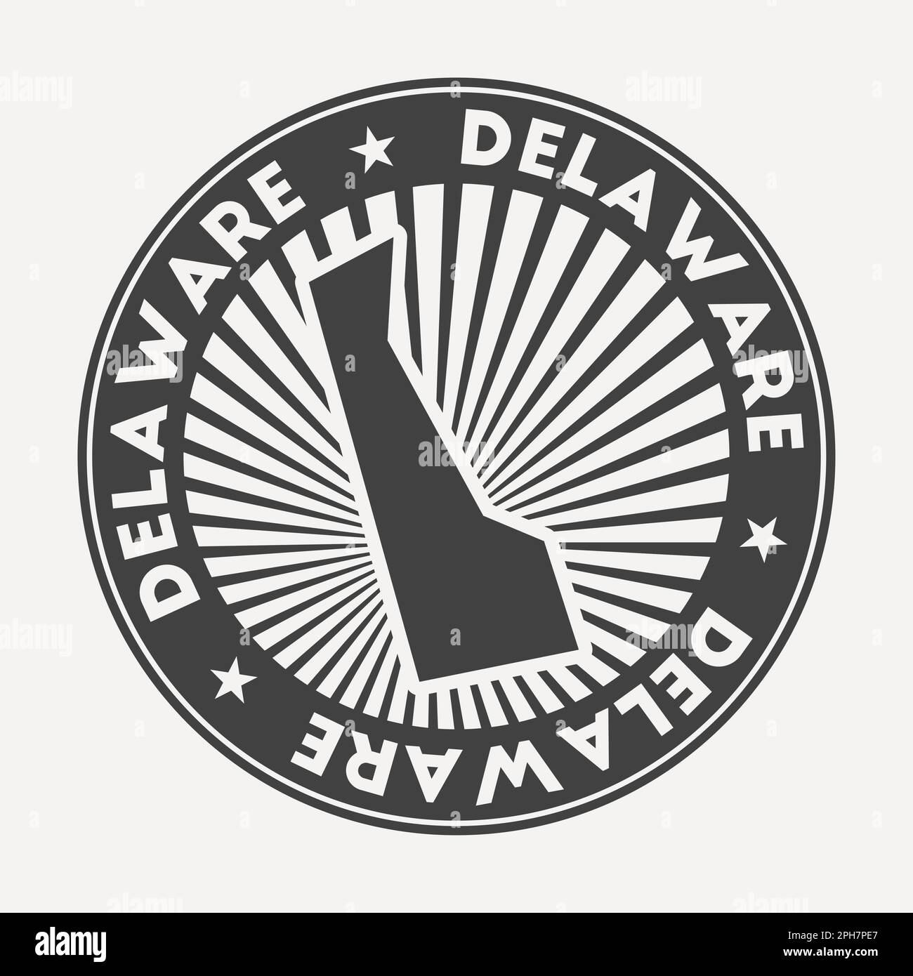 Delaware round logo. Vintage travel badge with the circular name and ...
