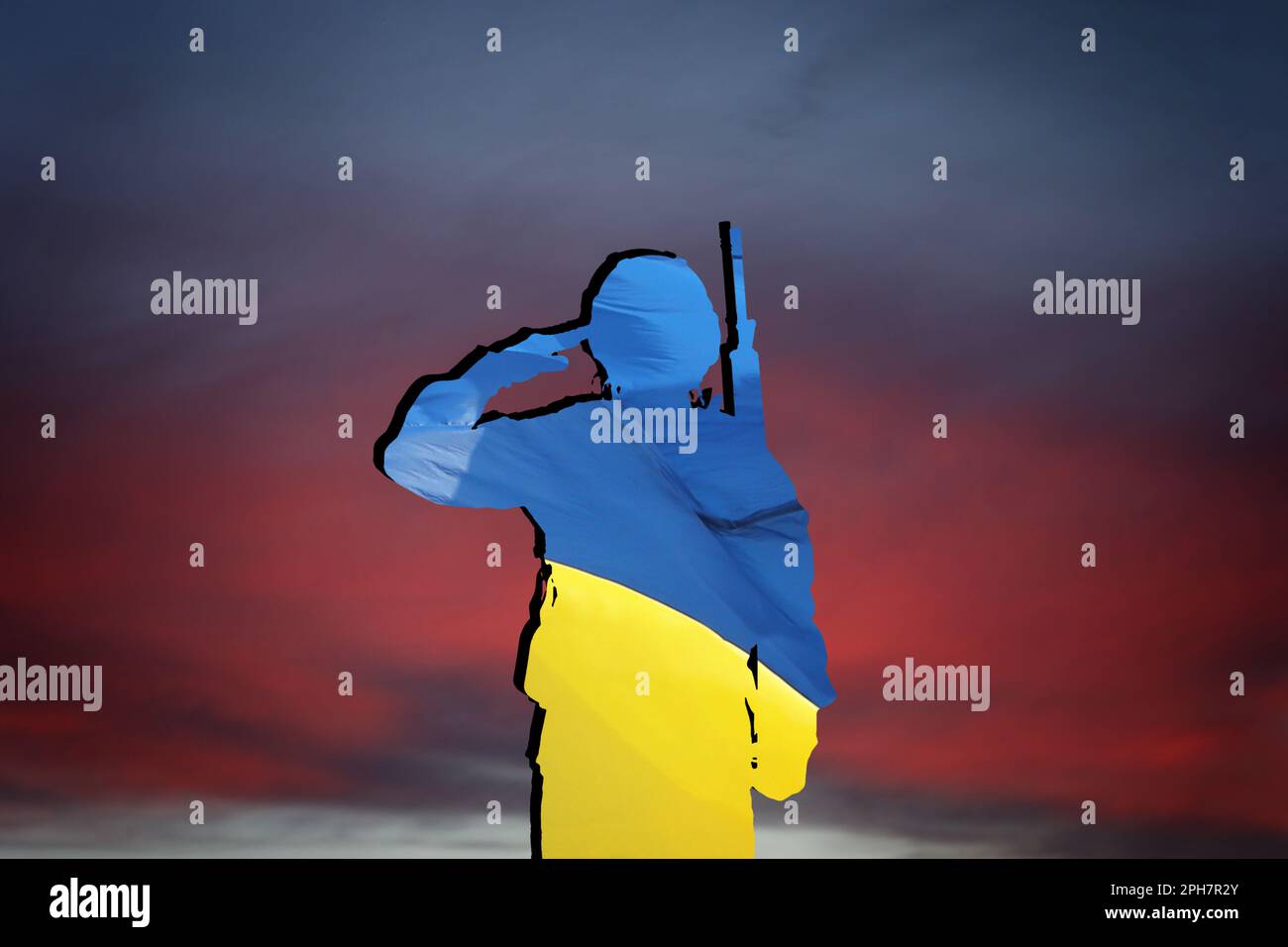 Assault rifle with ukraine flag hi-res stock photography and images - Alamy