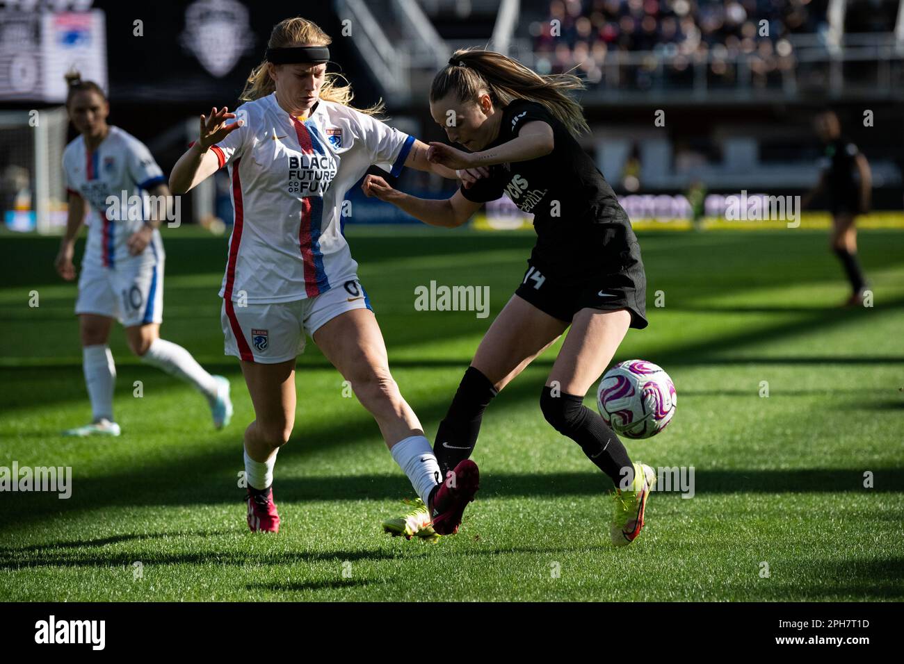 Washington, USA. 26th Mar, 2023. Reign forward Bethany Balcer clears a ...
