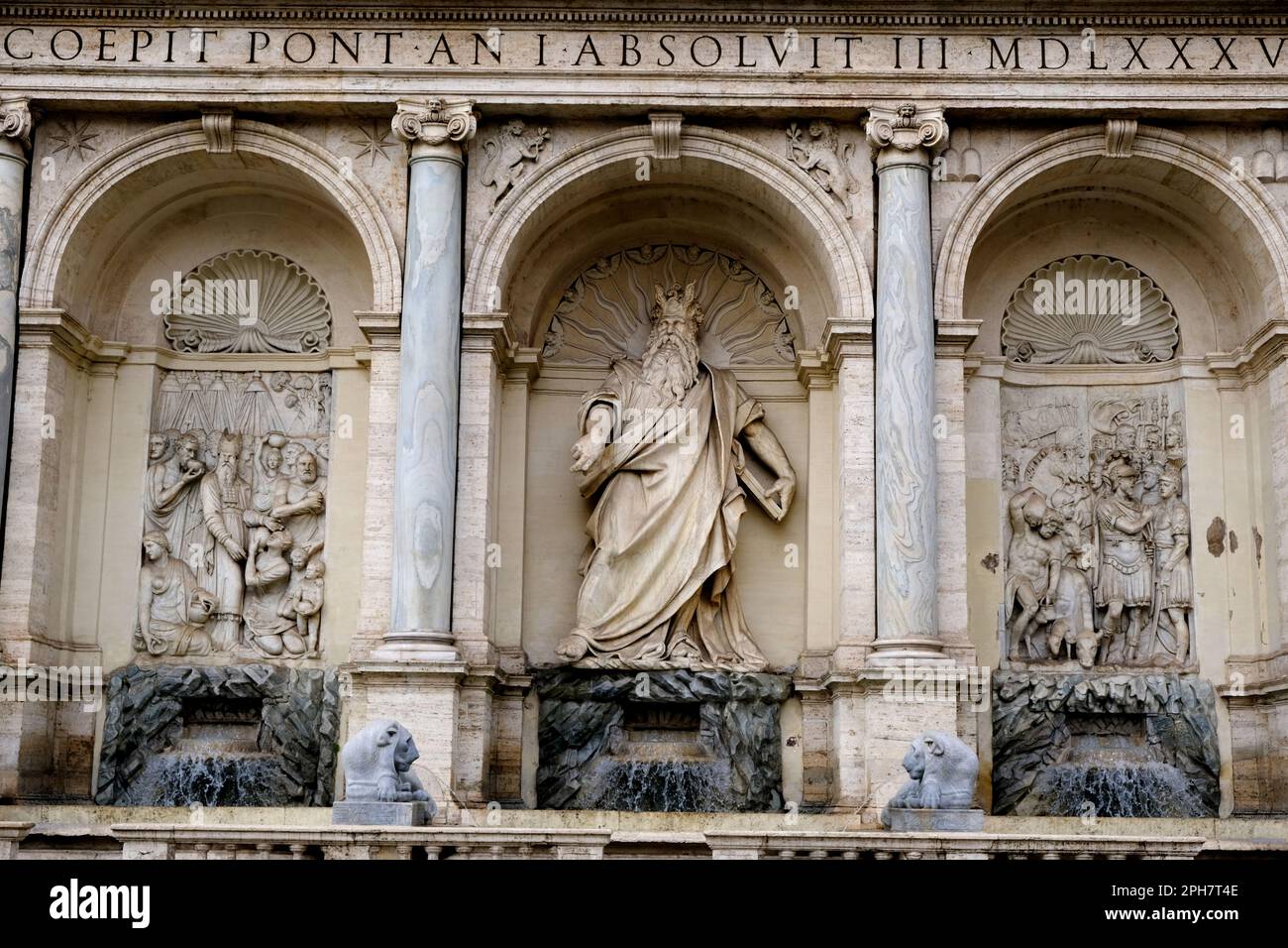 Fontana del Mose or Moses Fountain in Piazza di Saint Bernardo in Rome ...