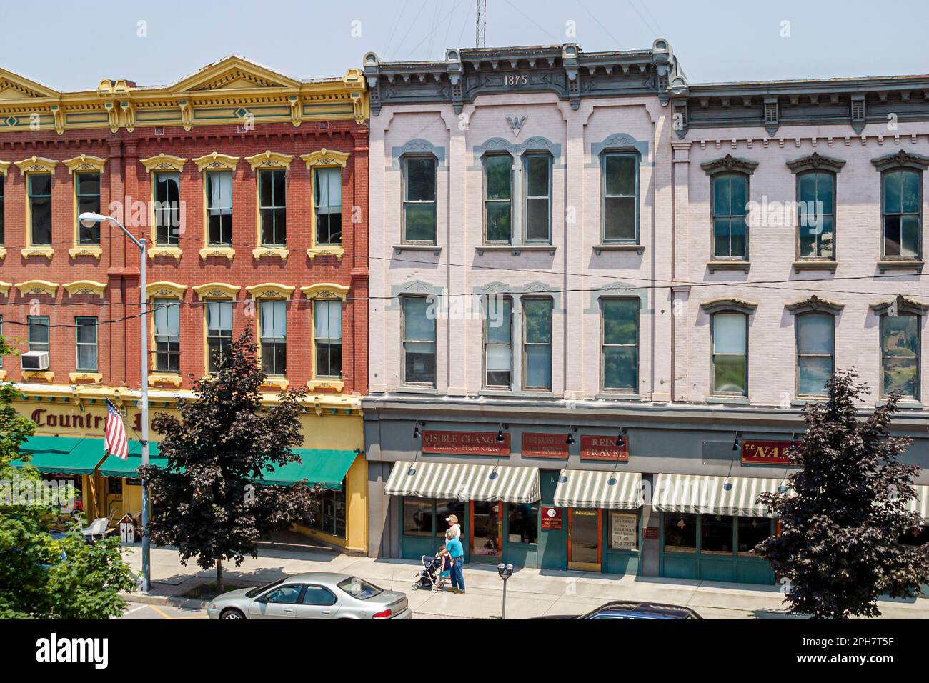Pocono Mountains Poconos Pennsylvania Honesdale,downtown buildings city ...