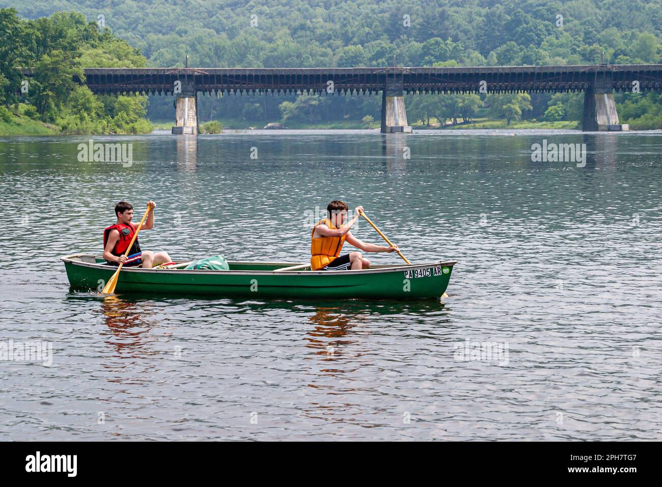 Pennsylvania Pocono Mountains Delaware River,water Lackawaxen Roebling ...