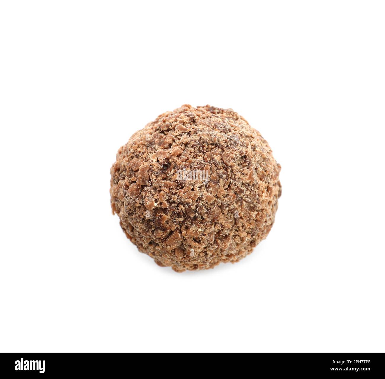 Delicious sweet chocolate truffle isolated on white, top view Stock ...