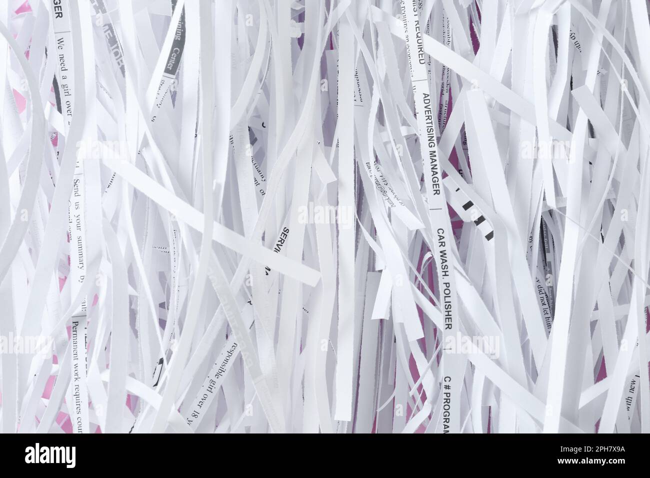 Heap of shredded paper strips as background, top view Stock Photo - Alamy