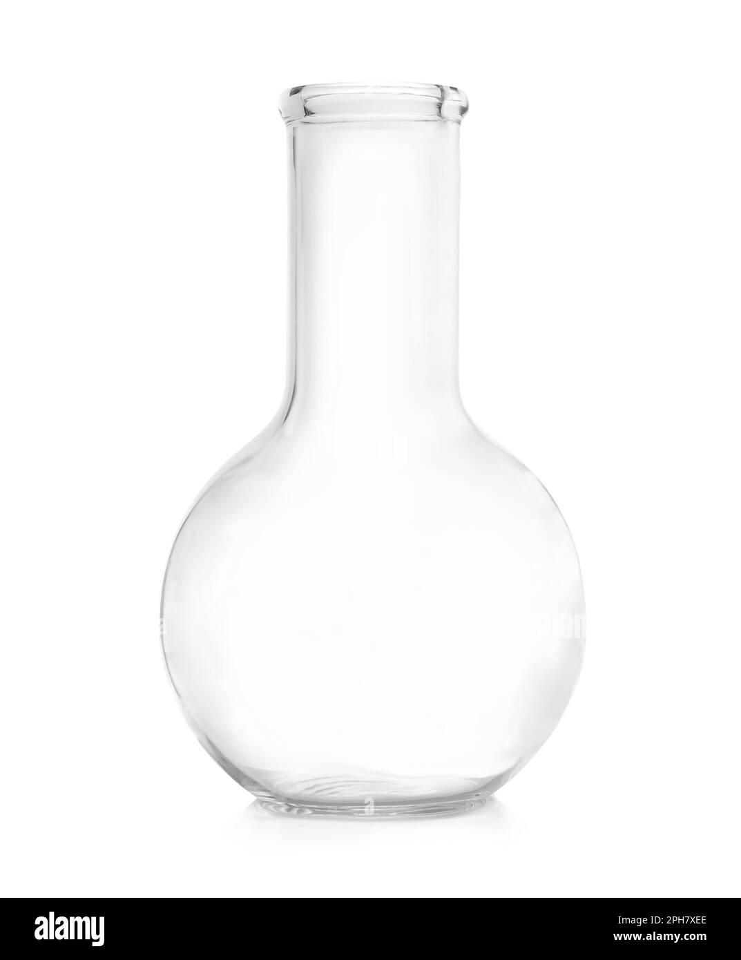 Empty flask isolated on white. Laboratory equipment Stock Photo - Alamy
