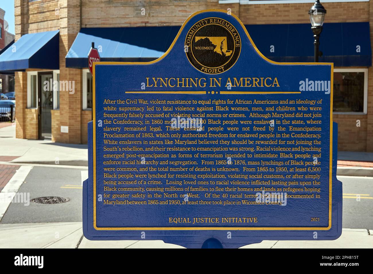 A historical marker in downtown Salisbury, Maryland discusses the ...