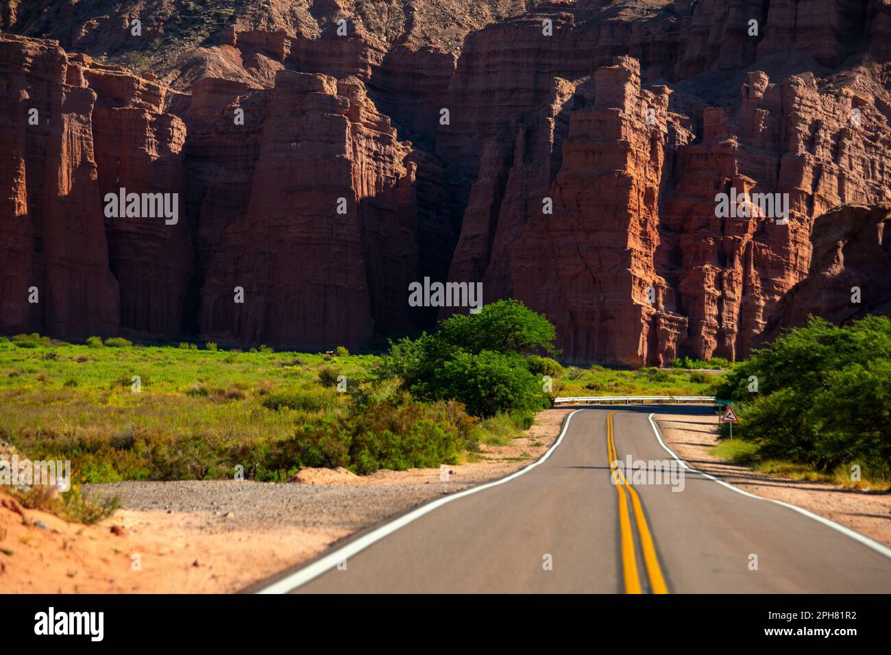 Tourist attraction Los Castillos at Quebrada de Cafayate, on the scenic ...