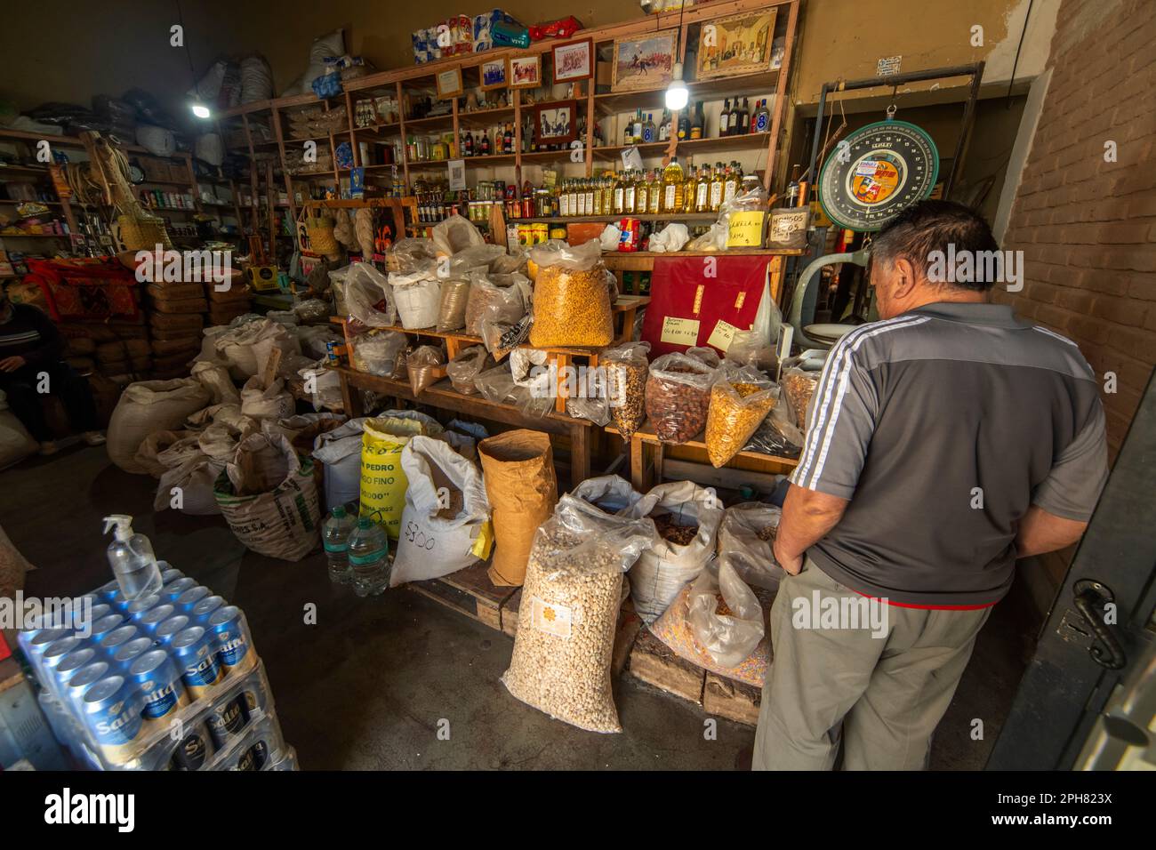Old style grain seller shop at Cafayate town, a popular tourist ...