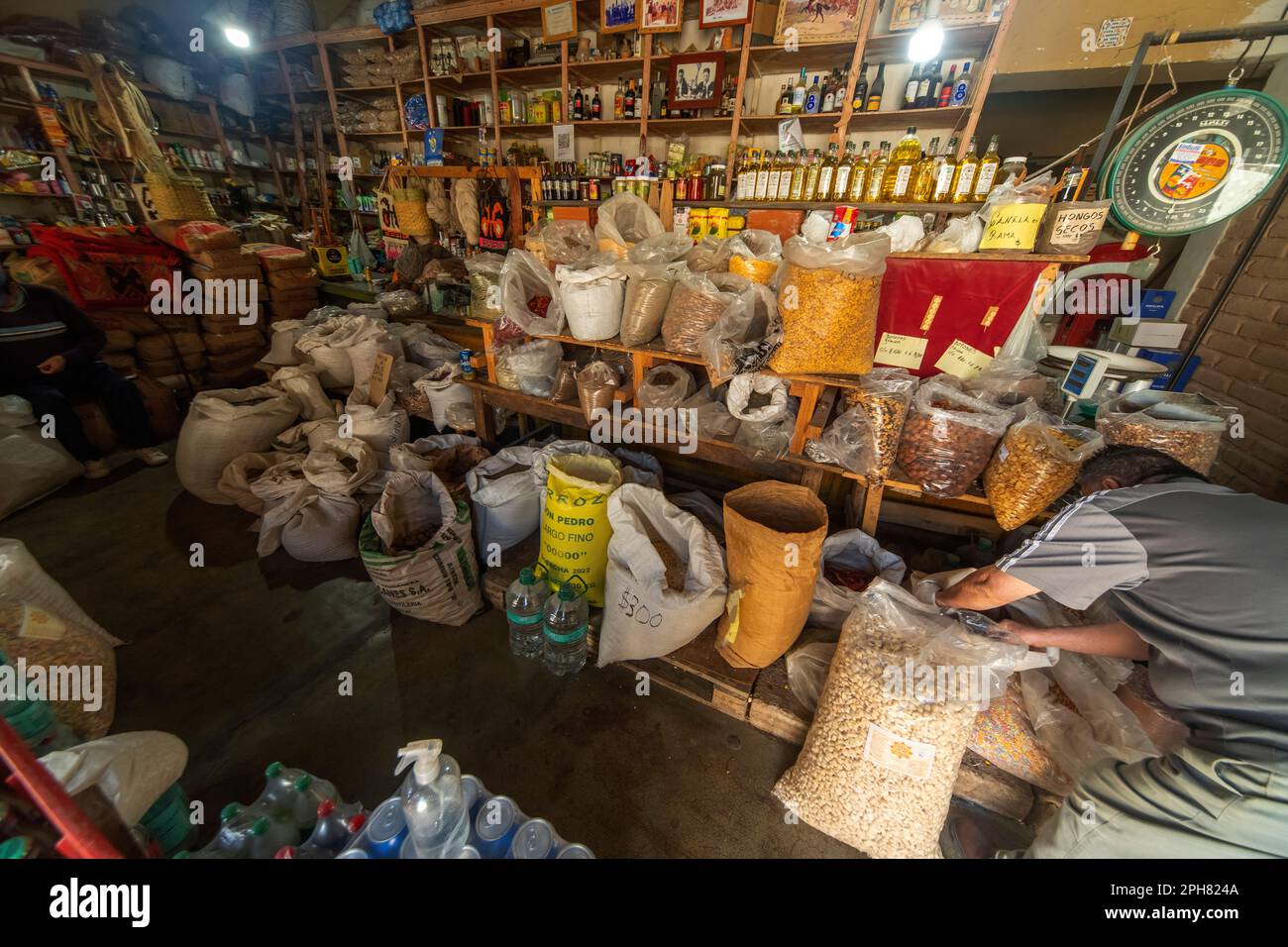 Old style grain seller shop at Cafayate town, a popular tourist ...