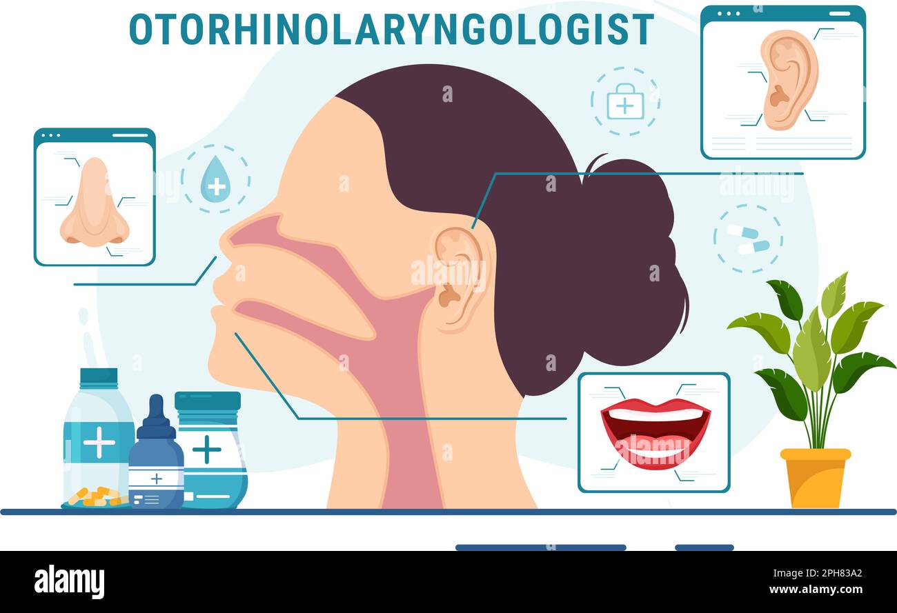 Otorhinolaryngologist Illustration with Medical Relating to the Ear ...