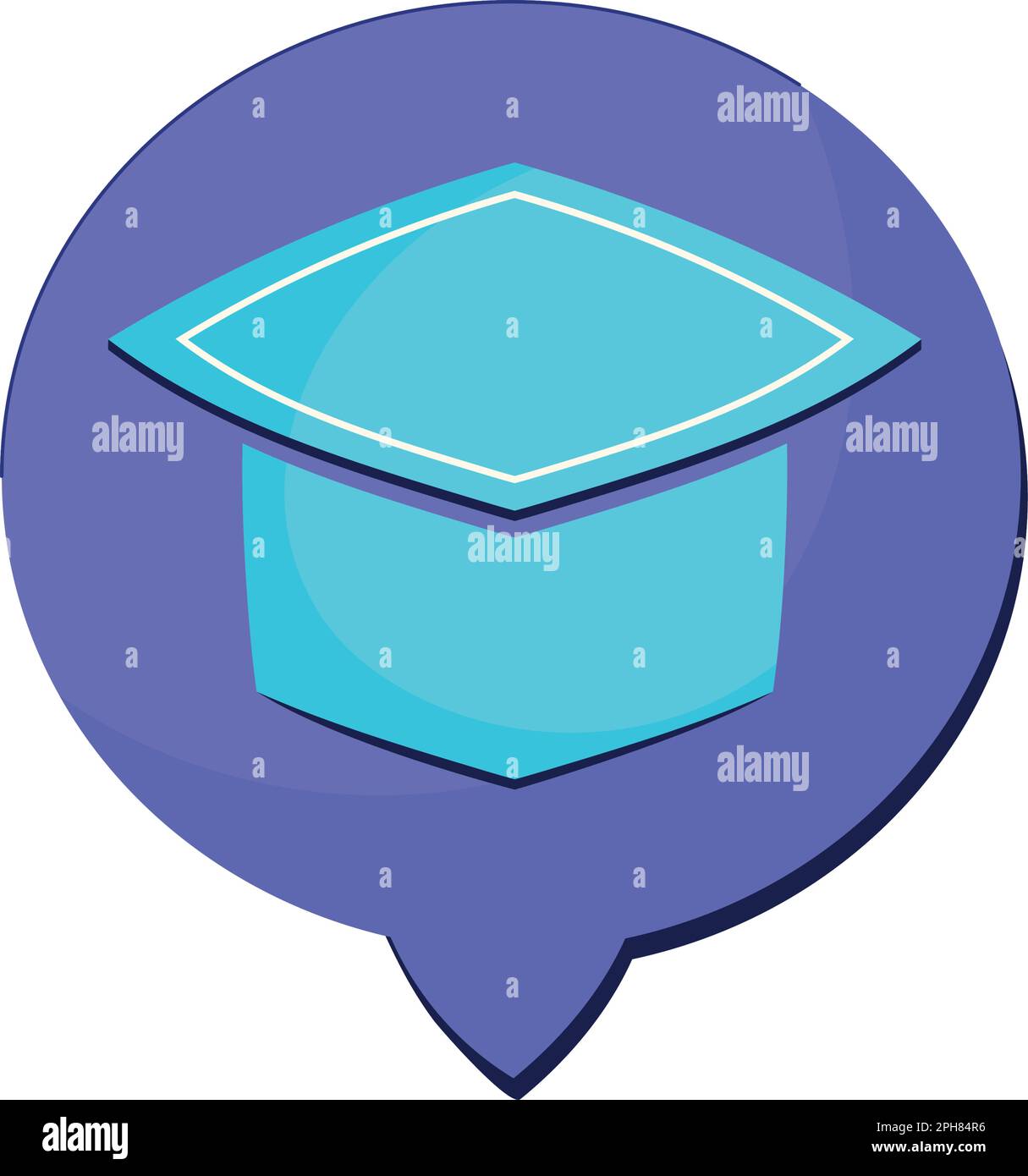 graduation hat in speech bubble icon Stock Vector Image & Art - Alamy