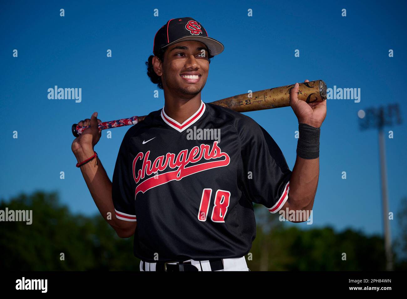 Strawberry Crest Chargers Arjun Nimmala (18) poses for a photo before a ...