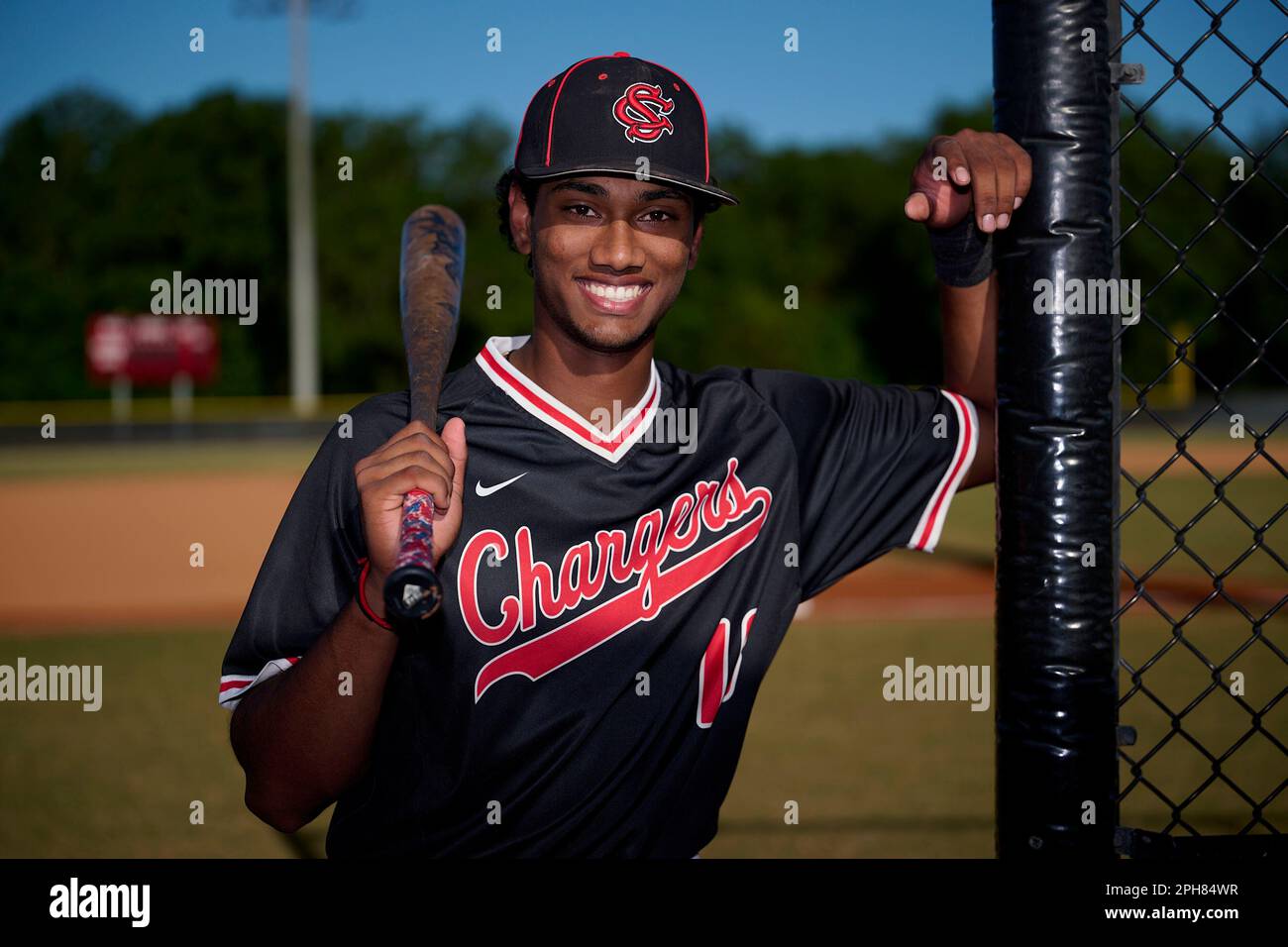 Strawberry Crest Chargers Arjun Nimmala (18) poses for a photo before a ...