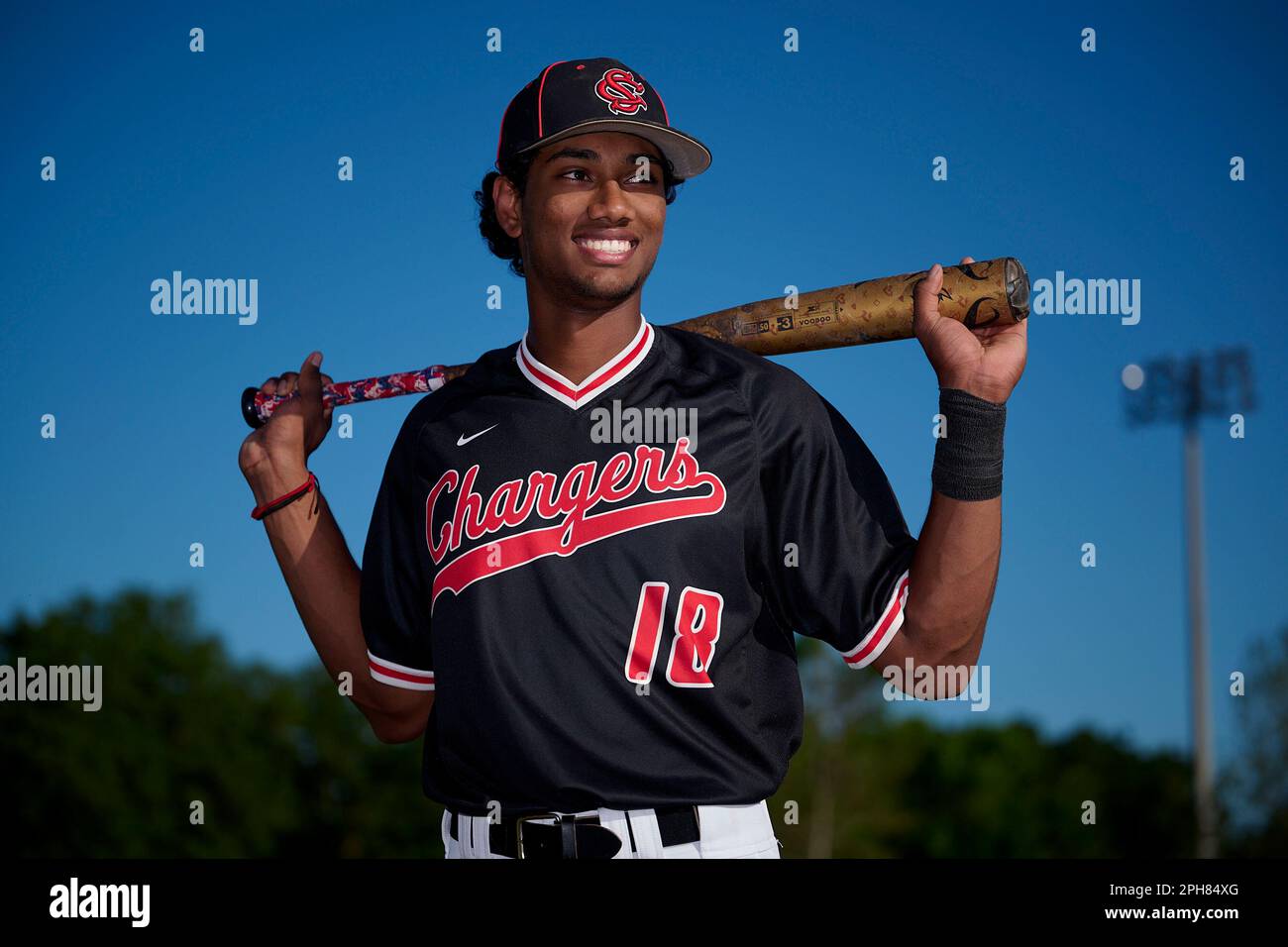 Strawberry Crest Chargers Arjun Nimmala (18) poses for a photo before a ...