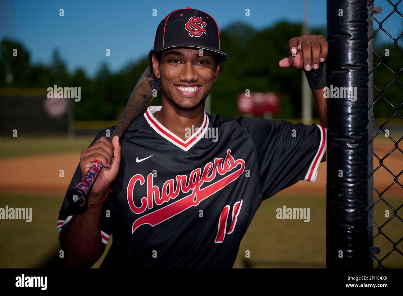 Strawberry Crest Chargers Arjun Nimmala (18) poses for a photo before a ...
