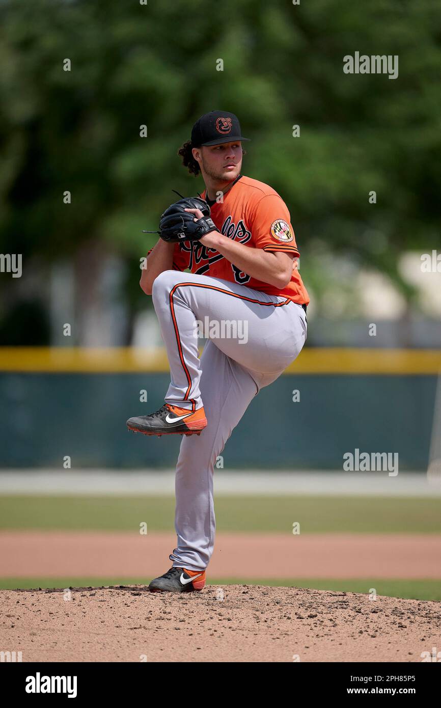 Baltimore Orioles pitcher Reese Sharp (88) during practice on March 18, 2023 at Buck O'Neil ...