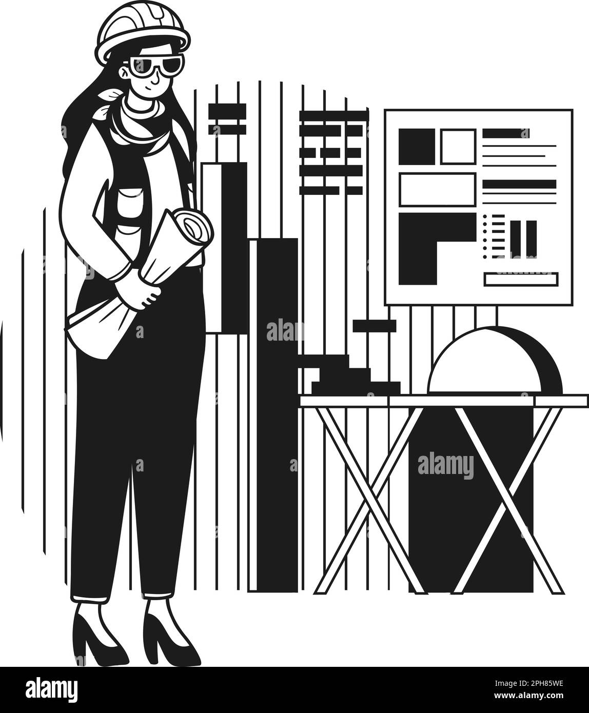 Female engineer Stock Vector Images - Alamy