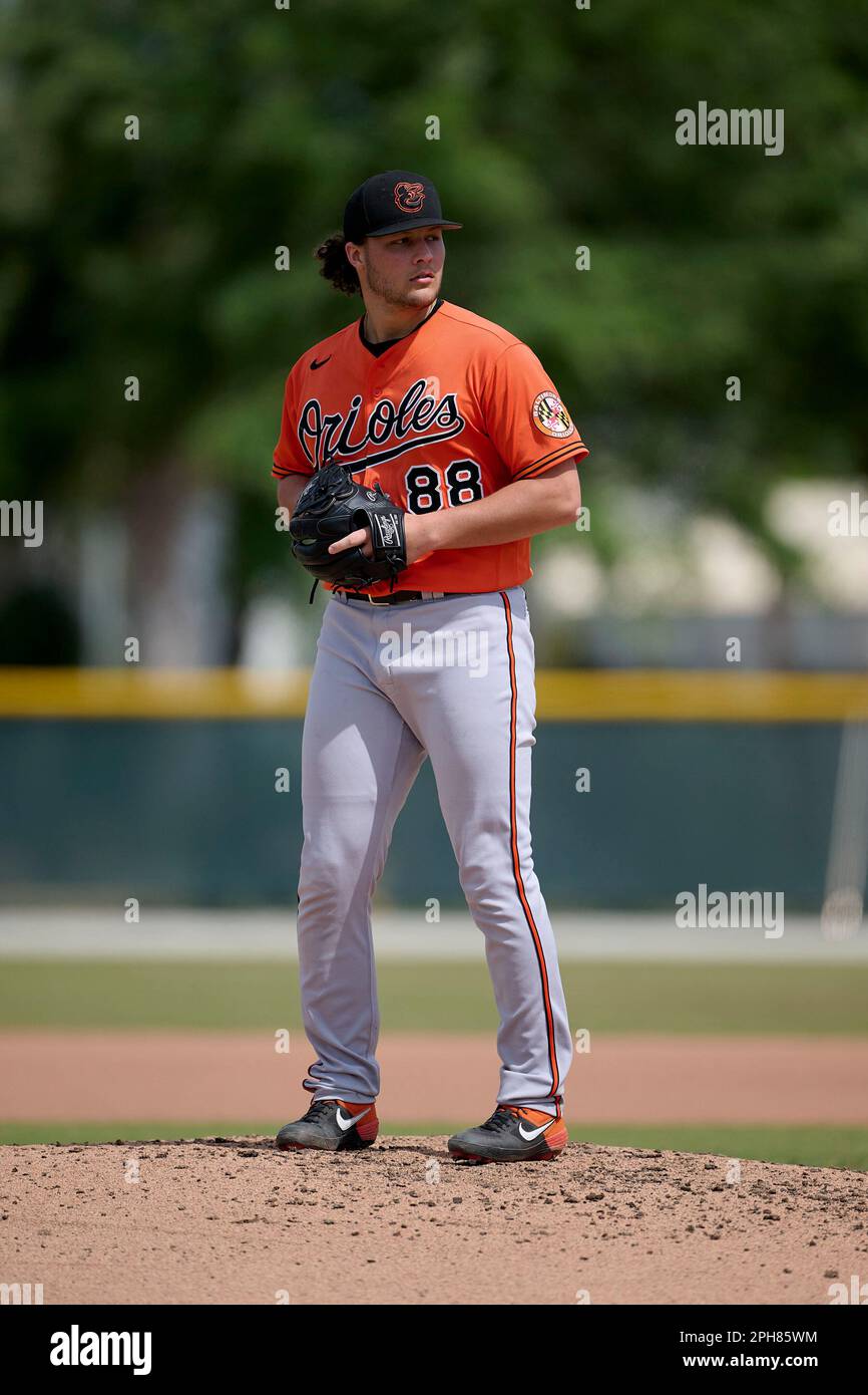 Baltimore Orioles pitcher Reese Sharp (88) during practice on March 18 ...