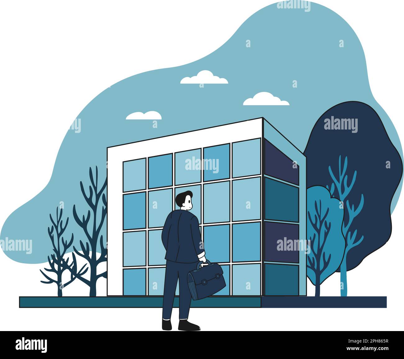 Architect designing buildings and structures illustration in doodle style isolated on background ...