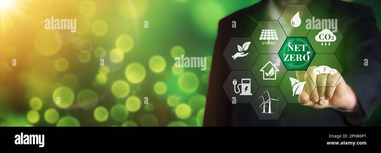 Net zero emission, Clean technology, Renewable energy concept. Net zero ...