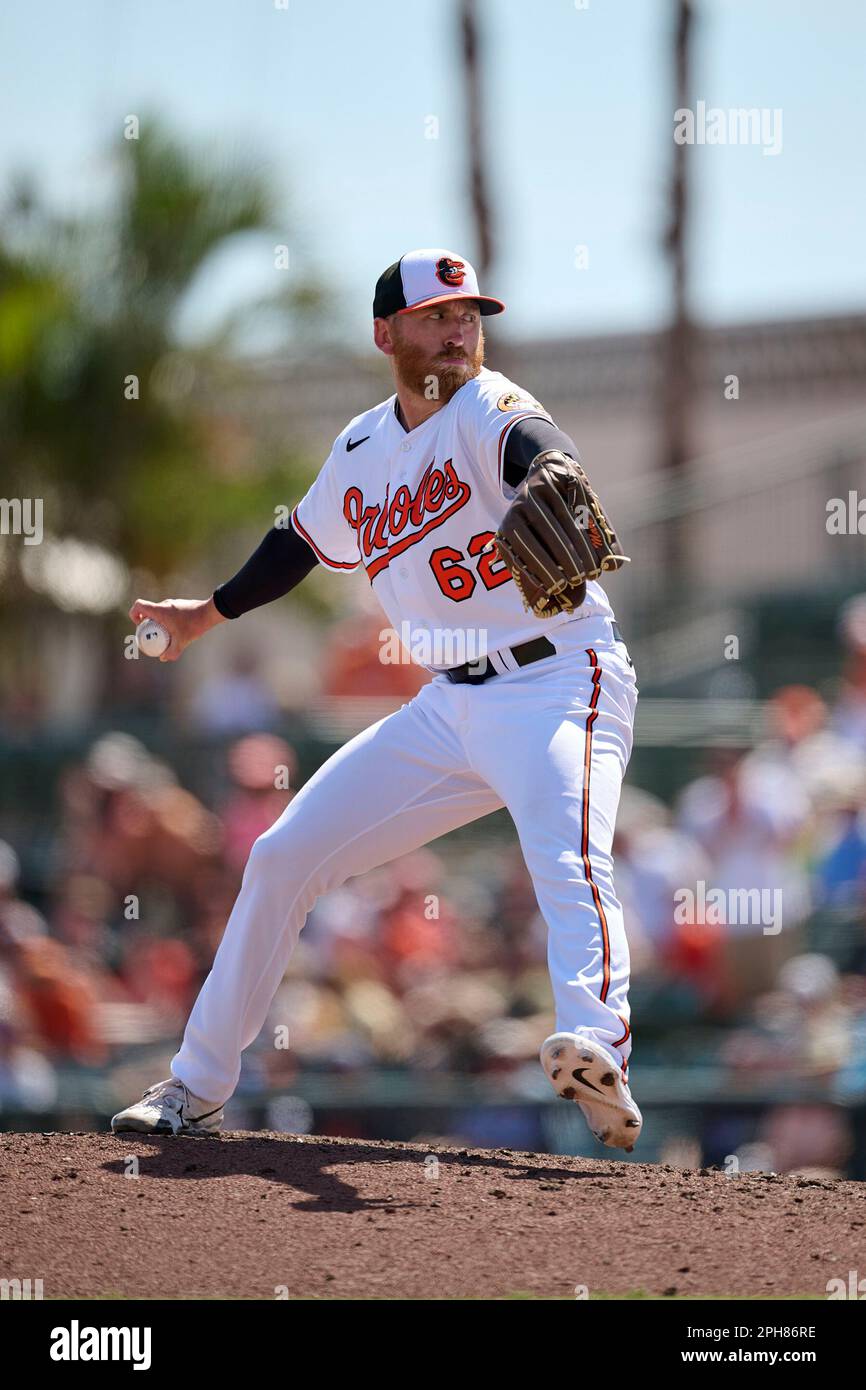 Baltimore Orioles pitcher Reed Garrett (62) during a spring training ...