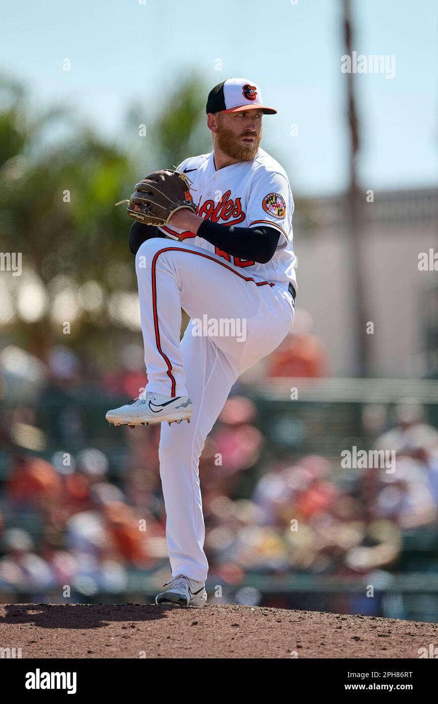 Baltimore Orioles pitcher Reed Garrett (62) during a spring training ...