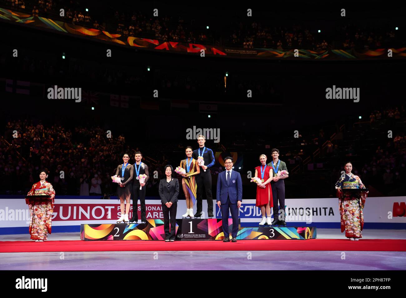 Saitama, Japan. 25th Mar, 2023. (L-R) Charlene Guignard & Marco Fabbri ...