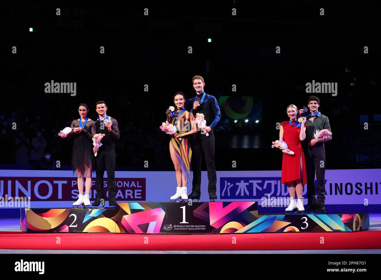 Saitama, Japan. 25th Mar, 2023. (L-R) Charlene Guignard & Marco Fabbri ...