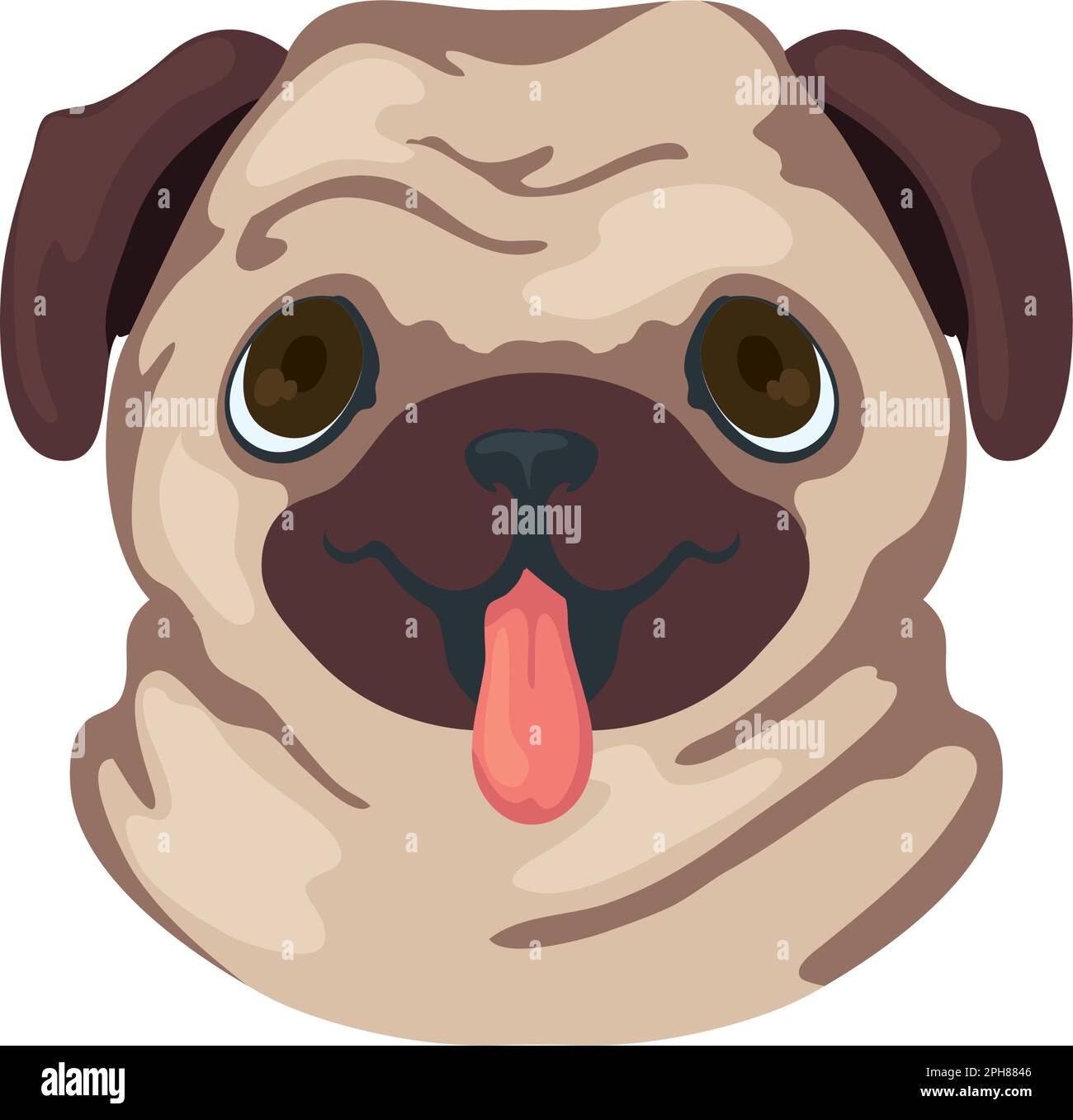 cute pug face Stock Vector Image & Art - Alamy