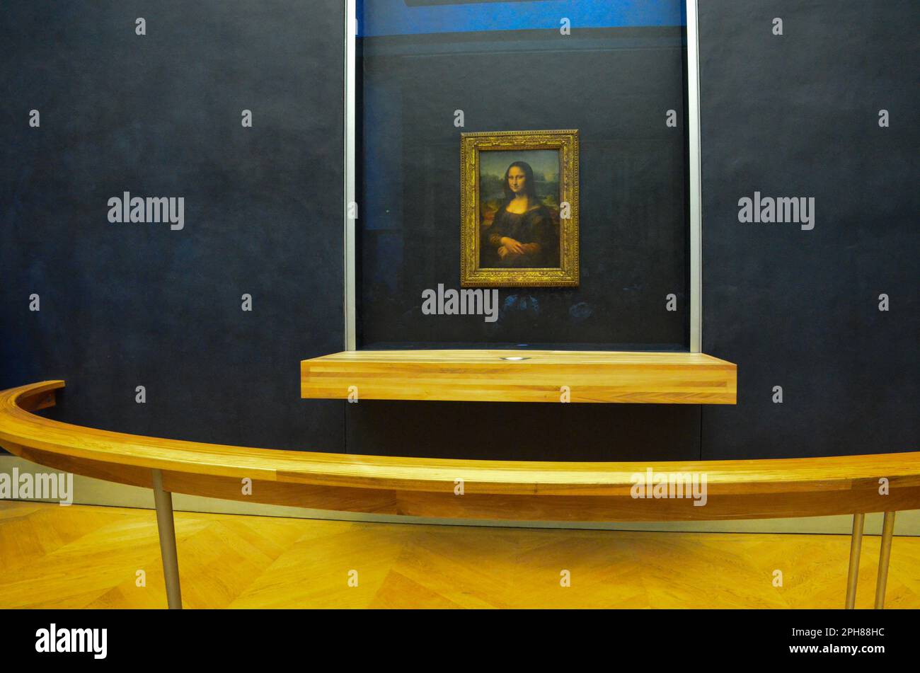 Mona Lisa Painting By Leonardo Da Vinci At The Louvre Museum In Paris