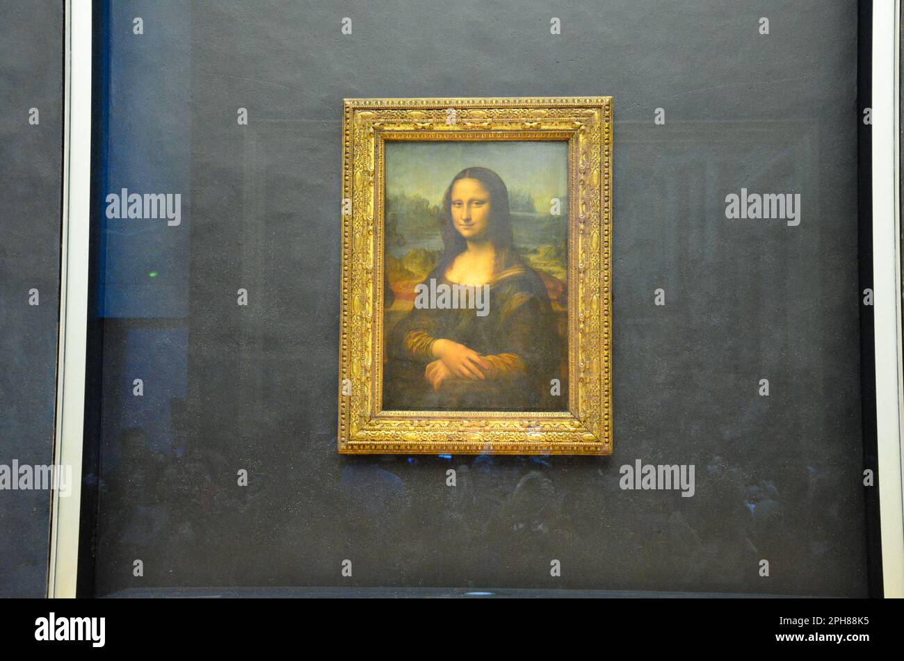 Mona Lisa painting by Leonardo da Vinci at the Louvre Museum in Paris, France. November 23, 2022 ...