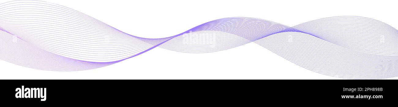 Flowing wave lines background. Abstract smooth curved stripes template. Fine purple fluid shape ...