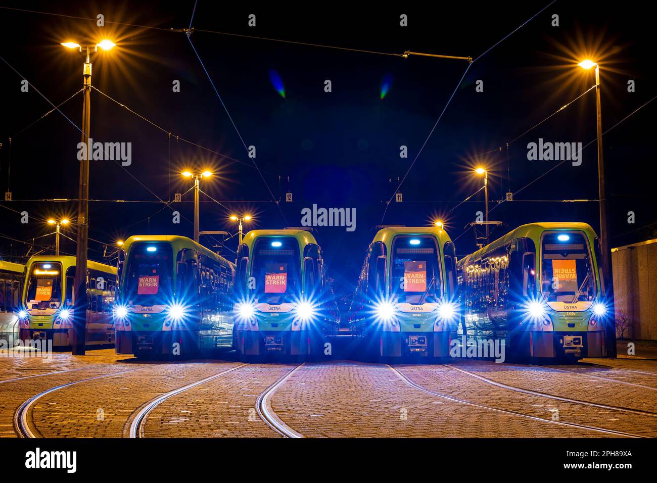 Hanover, Germany. 27th Mar, 2023. Light rail vehicles of the Hanover ...