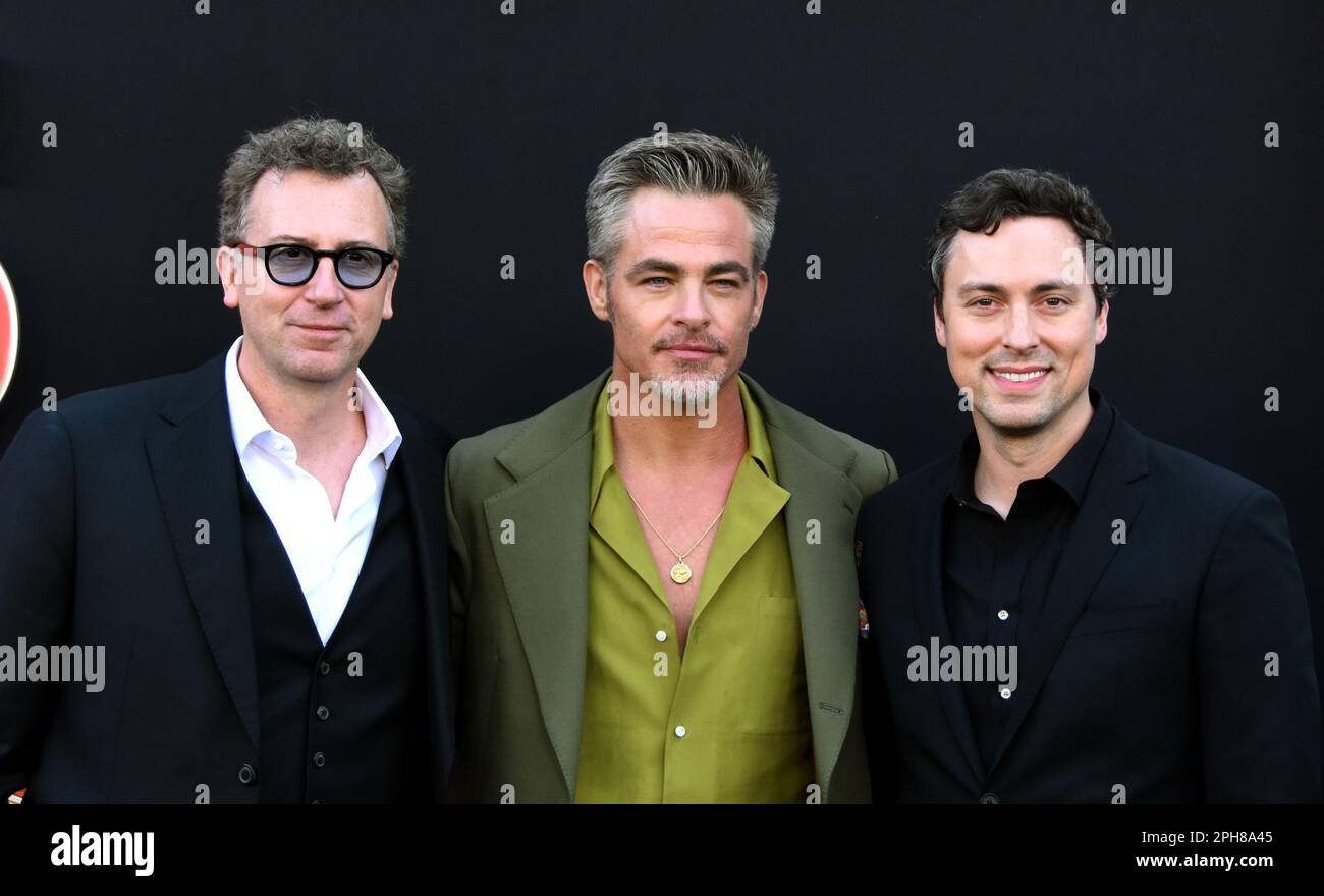 Los Angeles, California, USA 26th March 2023 (L-R) Writer/Director Jonathan Goldstein, Actor ...