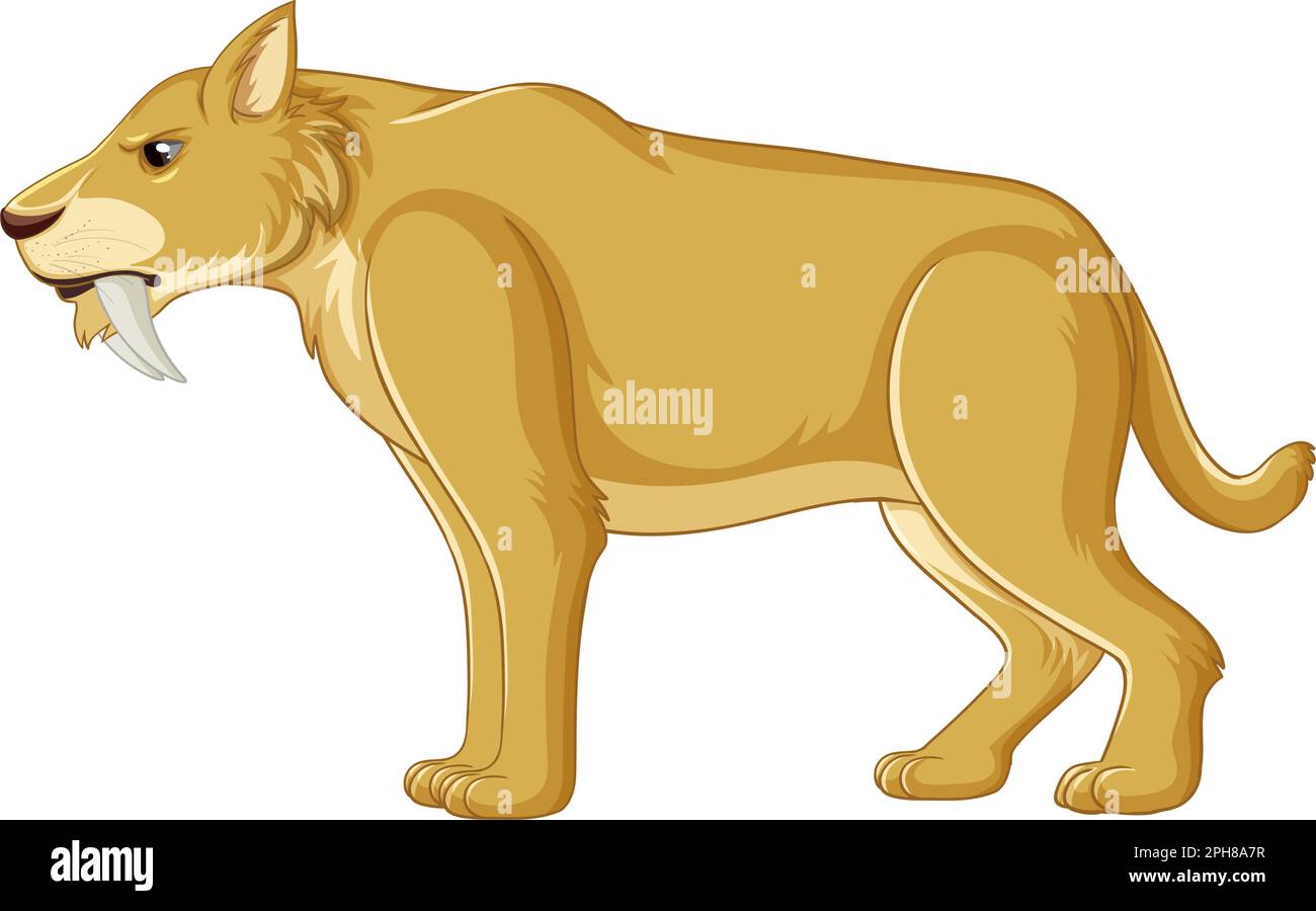 Saber Toothed cat vector illustration Stock Vector Image & Art - Alamy