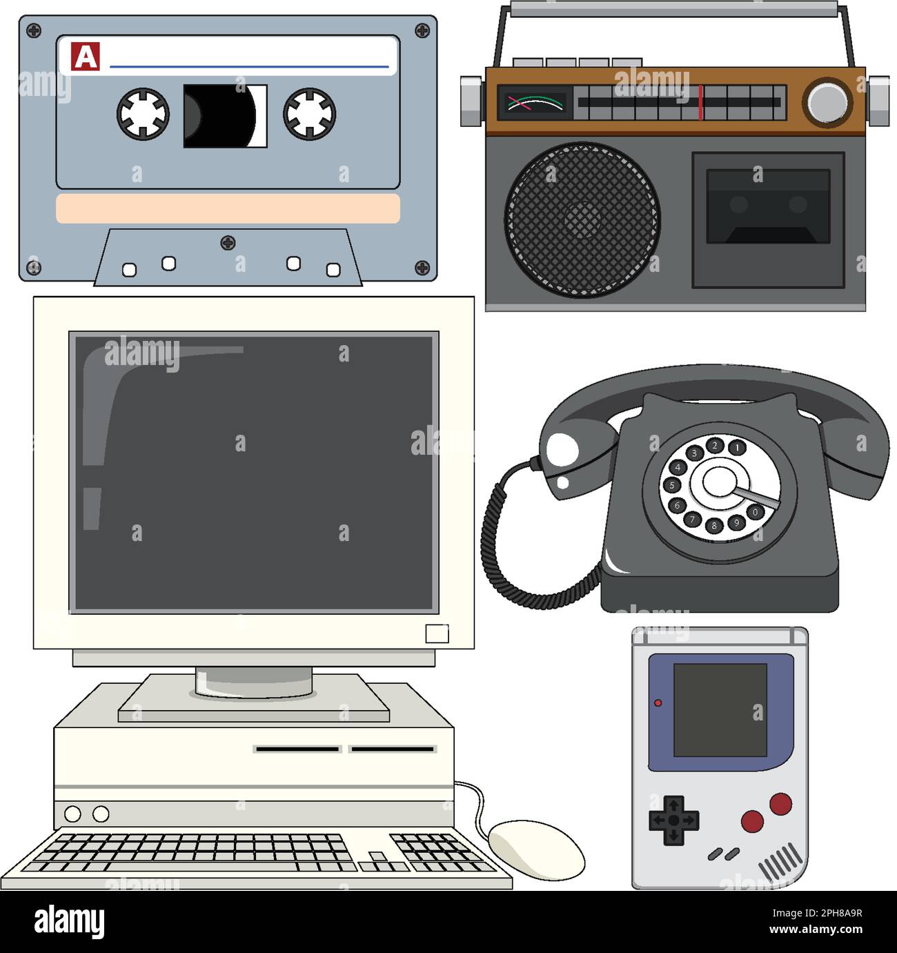 Set of retro object illustration Stock Vector Image & Art - Alamy