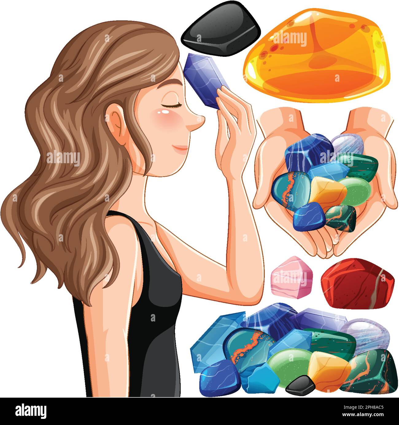 Set of lucky gem stone illustration Stock Vector Image & Art - Alamy