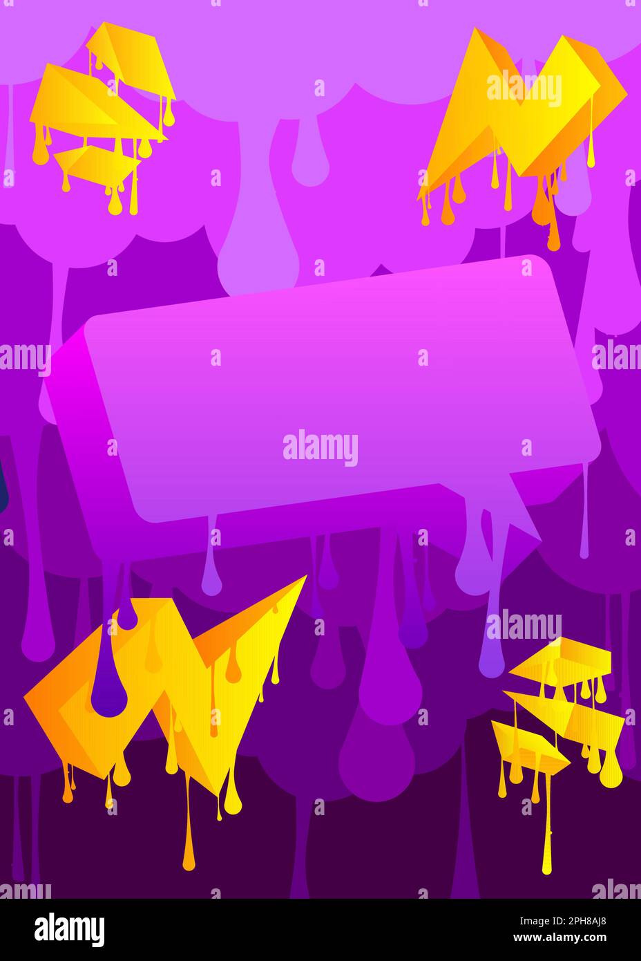 Purple and Yellow Graffiti Speech Bubble Background. Abstract modern ...